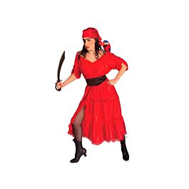 Caribbean Wench Small Red Adult Fancy Dress Costume